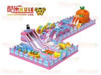 China Carrot Inflatable Kids Jumping Castle  ( Orange & Blue & Pink ) for sale