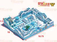 China Inflatable Castle Jump House With Big Slides ( Blue & White ) for sale