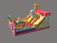 China Pikachu Park Commercial Inflatable Bouncy Castles With Big Slides for sale