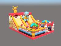 China Pikachu Park Commercial Inflatable Bouncy Castles With Big Slides for sale