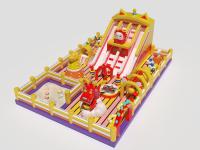 China China Dragon Lion Inflatable Bouncy Castle With Slides And Sand Pool for sale