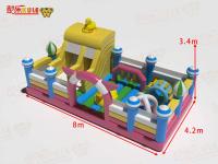 China Small Jumping Inflatable Castles Duck Park Yellow Pink Blue for sale