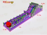 China Adult Inflatable Obstacle Course Playground Purple Green Red for sale