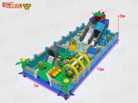 China Customized Inflatable Slide Jumping Castle With Big Ocean Balls Pool for sale