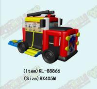 China Fire Truck Inflatable Castle Bounce House For Childrens for sale