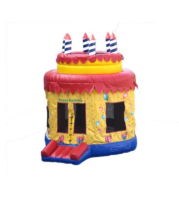 China Inflatable Round Circle Birthday Cake Bouncy Castle 4*4*4.5m for sale