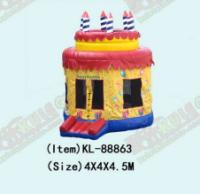 China Inflatable Round Circle Birthday Cake Bouncy Castle 4*4*4.5m for sale