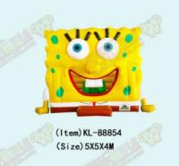 China Yellow SpongeBob Inflatable Bouncy Castle For Kids Jumping for sale