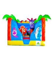 China Blue Ocean Park Inflatable Small Bouncy Castle House For Rental for sale
