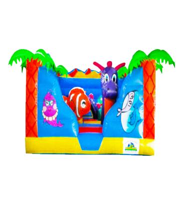 China Blue Ocean Park Inflatable Small Bouncy Castle House For Rental for sale