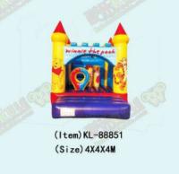 China Winnie The Pooh Inflatable Bouncy Castle With Small Circle Pillar for sale