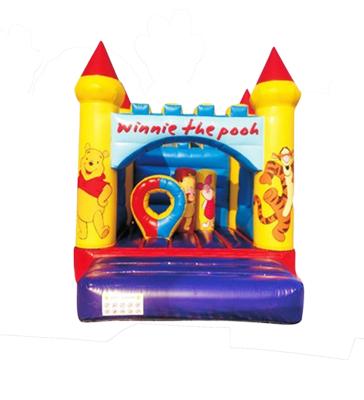 China Winnie The Pooh Inflatable Bouncy Castle With Small Circle Pillar for sale