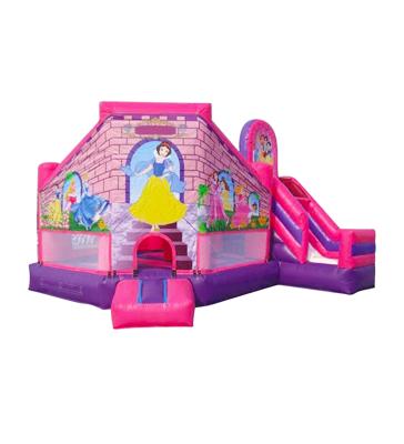 China Inflatable pink purple Disneyland Princess Bouncy Castle for kids for sale
