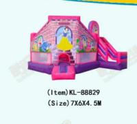 China Inflatable pink purple Disneyland Princess Bouncy Castle for kids for sale