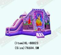 China Pink And Purple Inflatable Play Castle For Outdoor Amusement for sale
