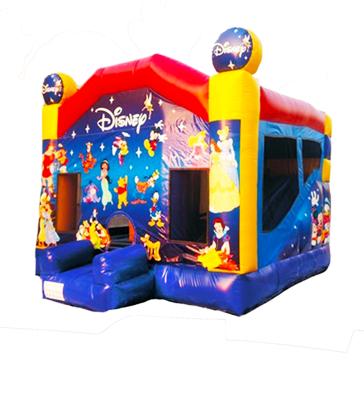 China Disneyland Inflatable Jumping Castle With Slides For Children for sale