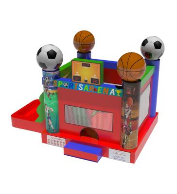 China Sport Theme Foot Ball And Basketball Inflatable Bouncy Castle for sale
