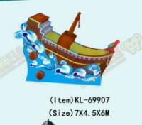 China Ocean Pirate Ship Commercial Inflatable Water Slide Rentals for sale