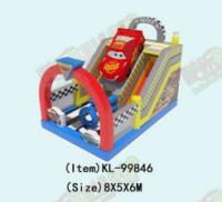 China Racing Car Theme Commercial Inflatable Slide For Childrens Rental for sale