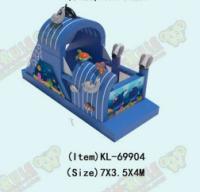 China Marine Animals Theme Inflatable Bounce House With Small Slide for sale