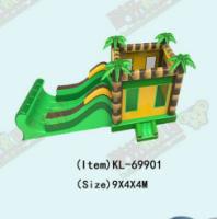 China Rainbow Horse Two Parallel Channels Inflatable Slides With Candy Shaped Pillars for sale