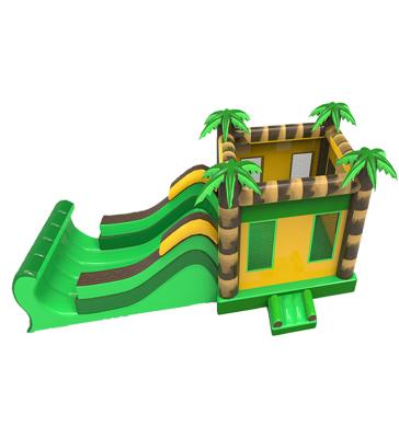 China Rainbow Horse Two Parallel Channels Inflatable Slides With Candy Shaped Pillars for sale