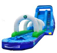 China Outdoor Huge Inflatable Water Slides With Pool For Rentals for sale