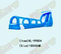 China Outdoor Blue Wave Inflatable long Water Slides With Pool for aldult for sale