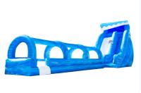 China Outdoor Blue Wave Inflatable long Water Slides With Pool for aldult for sale