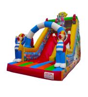 China Clown Inflatable Slide With Elephant Theme For Children Fun Park for sale