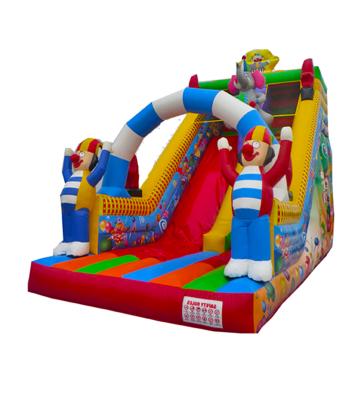 China Clown Inflatable Slide With Elephant Theme For Children Fun Park for sale
