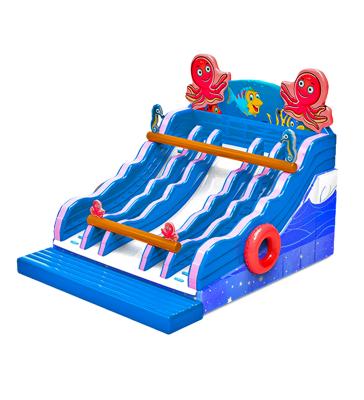China Children Fun Park Inflatable Ocean Squid Slide For Rentals for sale