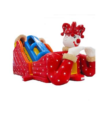 China Clown Red Color Children Fun Park Inflatable Slide For Rentals for sale