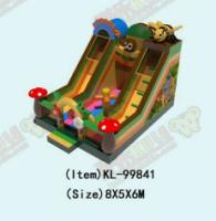 China Children Fun Park Inflatable Bee With Mushroom Slide For Rentals for sale