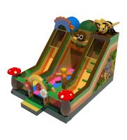 China Children Fun Park Inflatable Bee With Mushroom Slide For Rentals for sale