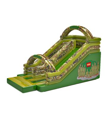 China Children Fun Park Inflatable Green China Army Slide For Rentals for sale