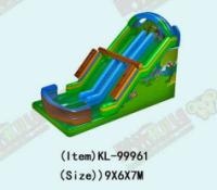 China Forest Theme Inflatable Double Lane Water Slide For Rentals for sale