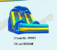 China Blue Color Huge outdoor Two Lane Inflatable Slide For Rentals for sale