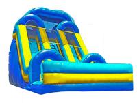 China Blue Color Huge outdoor Two Lane Inflatable Slide For Rentals for sale