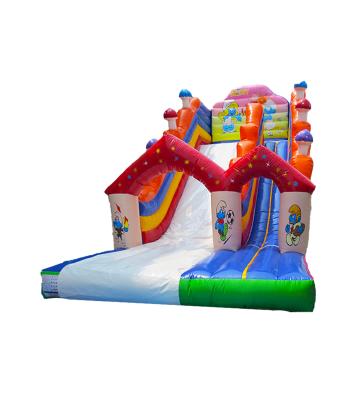 China Children Fun Park Inflatable Smurfs Large Slide For Rentals for sale
