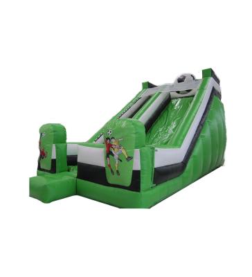 China Children Fun Park Inflatable Green Football Slide For Rentals for sale