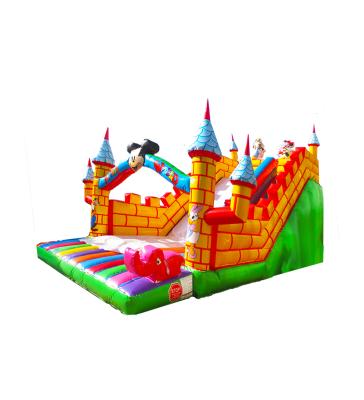 China Mickey Mouse Castle Inflatable Large Slide For Childrens for sale