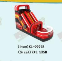China Red Color Racing Car Inflatable Slippery Slide For Rentals for sale