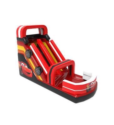 China Red Color Racing Car Inflatable Slippery Slide For Rentals for sale