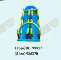 China Blue Color Children Fun Park Inflatable Large Slide For Rentals for sale
