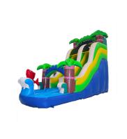 China Children Fun Park Inflatable Palm Tree And Ocean Fish Slide for sale
