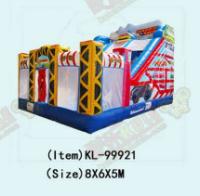 China Children Fun Park Inflatable Bounce House With Large Slide for sale