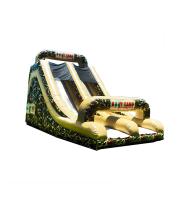 China Children Fun Park Camuflage Grenn Inflatable Slide Rentals for sale