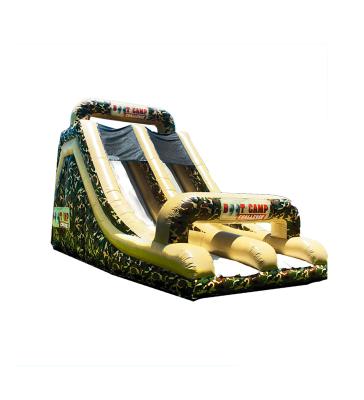 China Children Fun Park Camuflage Grenn Inflatable Slide Rentals for sale