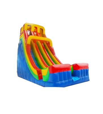 China Outdoor Large Inflatable Double Lane Slip And Slide For Rentals for sale